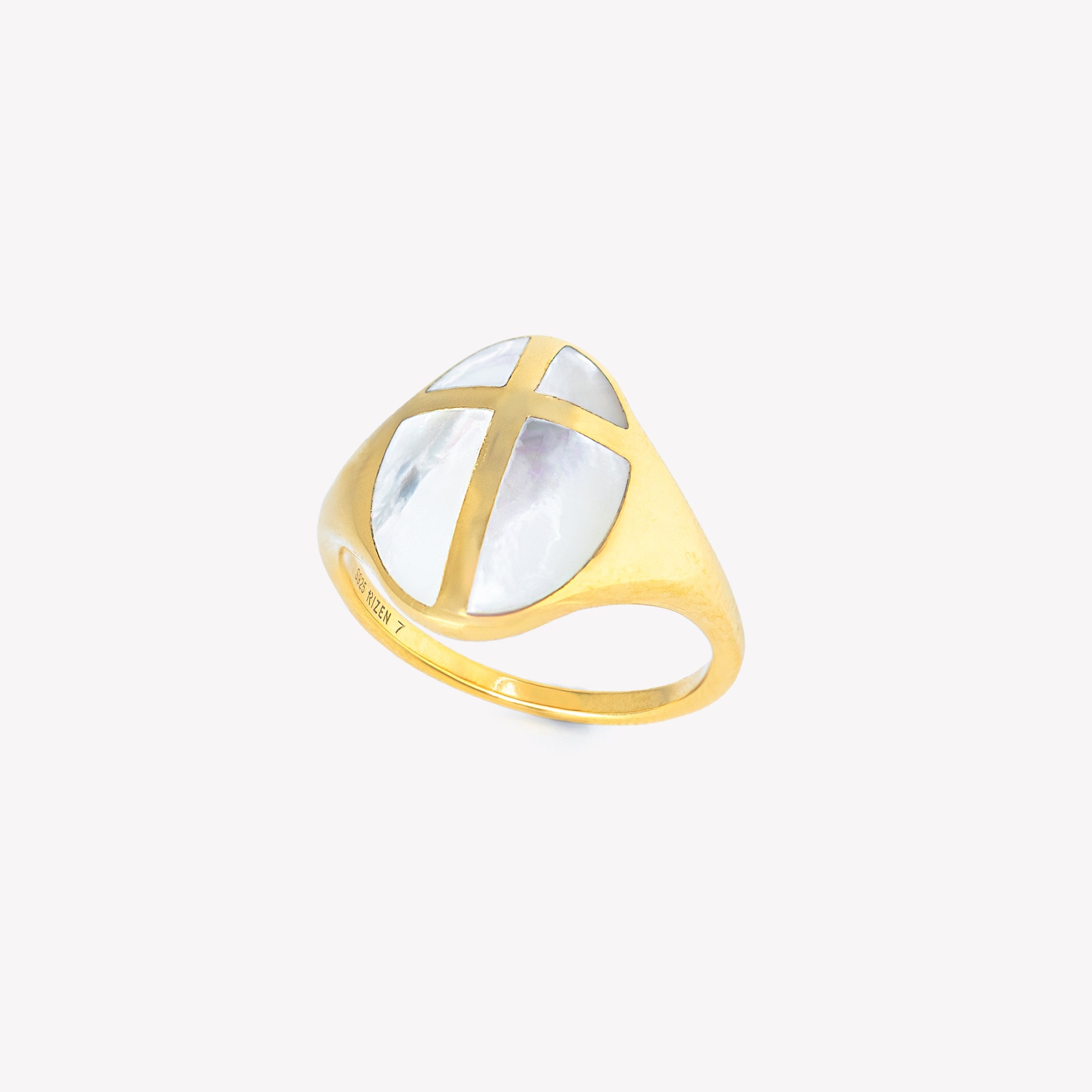 Mother Of Pearl Cross Ring – Rizen Jewelry