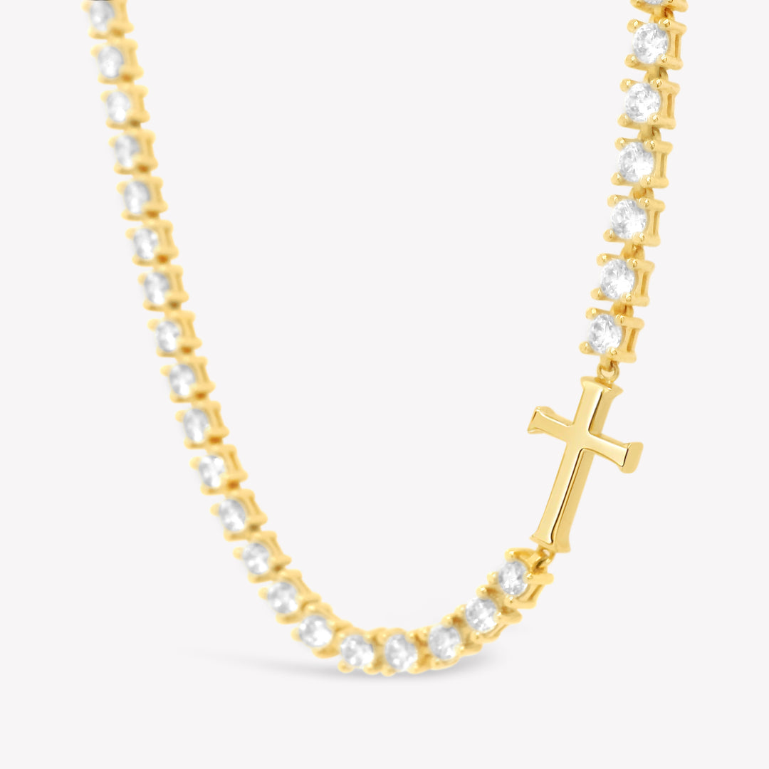 Luminous Cross Tennis Necklace – Rizen Jewelry